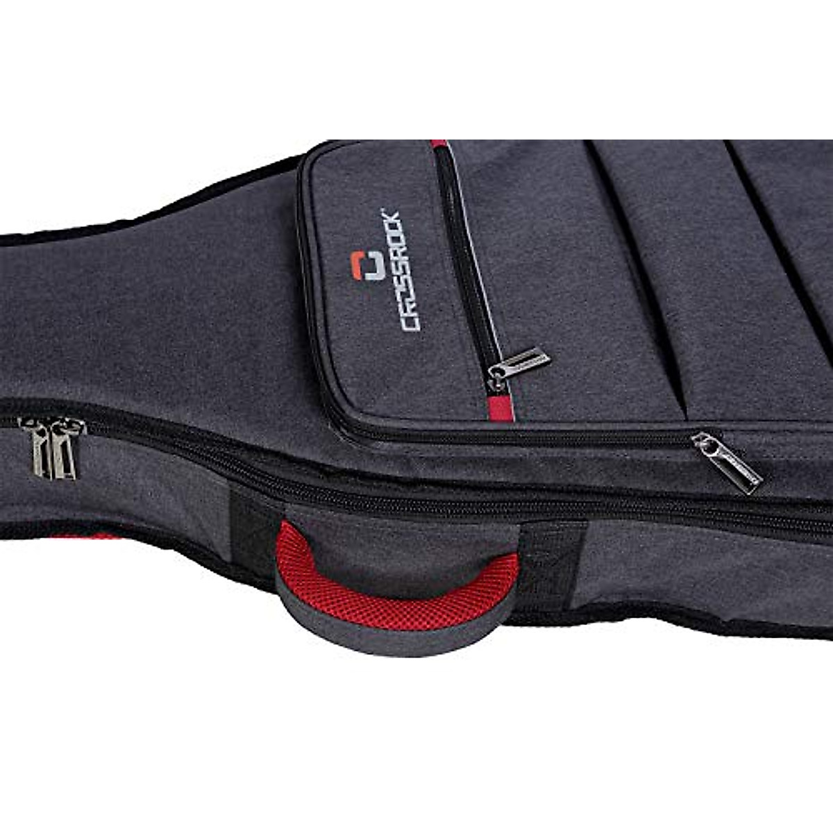 Crossrock CRSG107D Dreadnought Guitar Bag, 10mm Padding, Backpack Available, Dark Grey (CRSG107DGR)