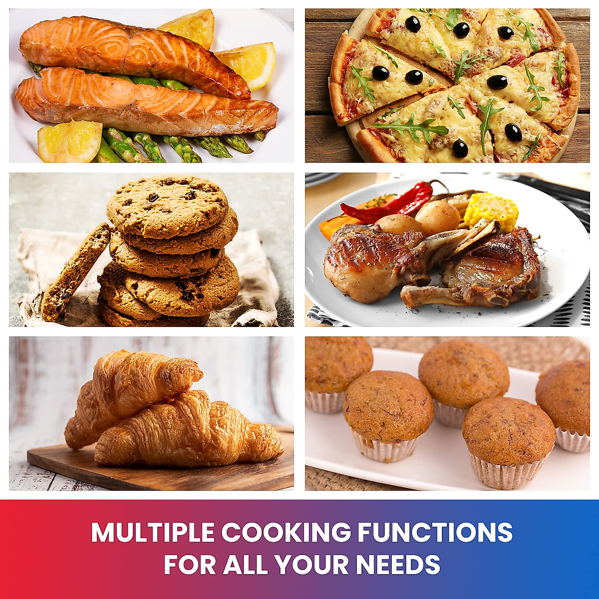 Total Chef 4-Slice Toaster Oven, 1000W, Black Compact Countertop Oven with Natural Convection, Temperature Control Dial, 30 Minute Timer, Bake, Toast, Roast, Includes Baking Pan and Toasting Rack