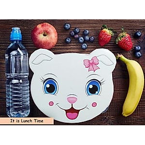 Food Storage Containers with lids 8 Pack (16 Pieces), Snack Containers Cute Plastic Animal Print Storage Lunch Box, Easy open Stackable Bpa Free Plastic, Space-Saving (Dog)