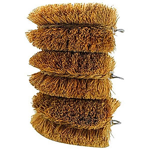 Pack of 3 Tawashi Vegetable Brushes Natural Coconut Fiber, Japanese Design, Ideal for Fruits, Veggies and Household use with Wire Hanging Loop by SKARBY