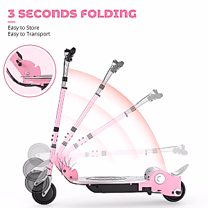 MAXTRA E120 Electric Scooter with Seat for Kids Ages 6-12, 60 Mins Long Battery Life, Removable Seat 2 Riding Styles, 155LBS Max Load