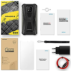 Ulefone Armor 8 Pro Rugged Phone,Android 11 8GB+128GB Waterproof Cell Phone,Helio P60 Octa-core 16MP Triple Rear Camera, 6.1" HD+ Display 5580mAh Battery, Global Dual SIM 4G Mobile Phone-Black