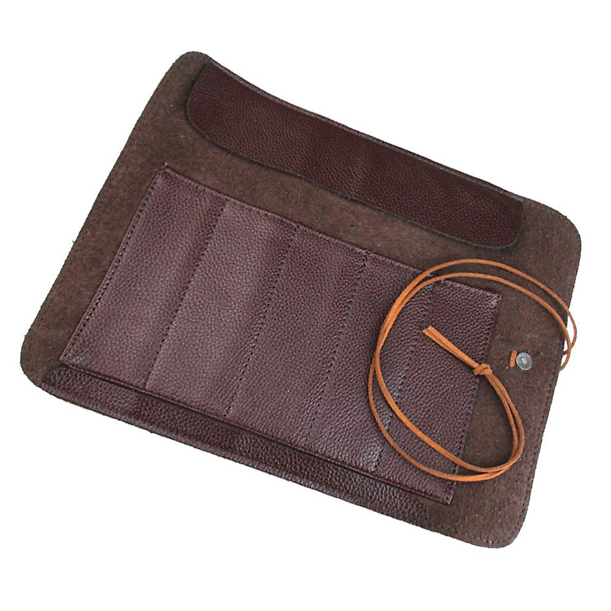 Hemoton 2 Pcs Leather Chef Knife Roll Bag Foldable Knife Culinary Bag Kitchen Knives Holder Organiser Utensils Wrap Bag Makeup Brush Roll Pouch Travel Tool Storage Container