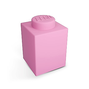 Lego Classic 1x1 Silicone Night Light - Pink - 3" x 3" x 4.5", Ages 6+ (LP39) Portable Flexible Nightlight for Kids Teens Bedroom Gaming Room Home Decor