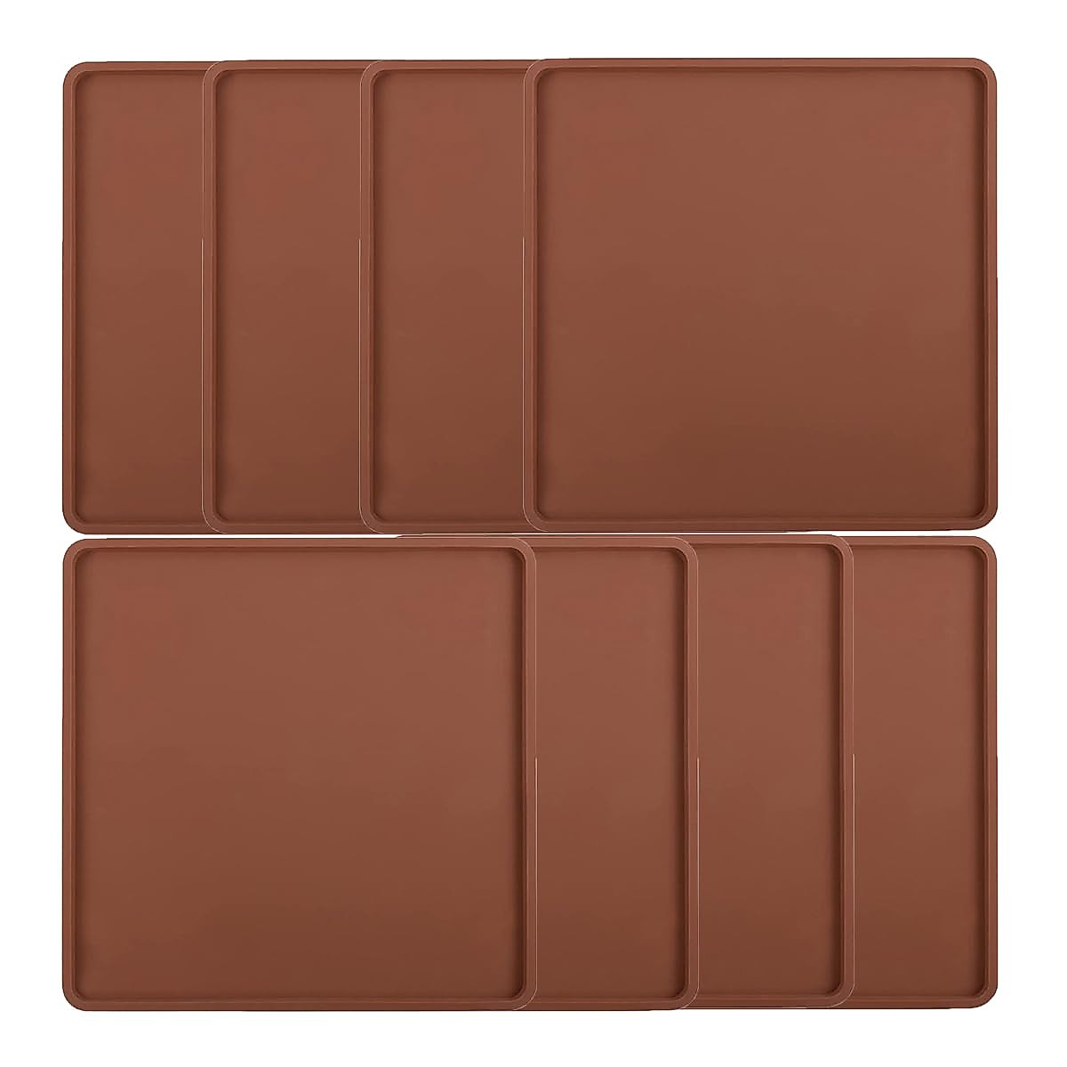 8 Pack Extra Thick 14'' × 14'' Silicone Dehydrator Sheets with Edge for Excalibur - Fruit Vegetables Leather Dehydrator Trays for Liquids - Dehydrator Mats Trays Liner Accessories