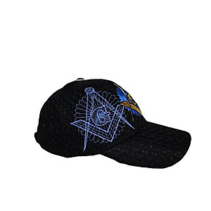 Black MESH Mason Masonic Freemasonry Freemason Masonry Lodge Summer Cap HAT R-C946A