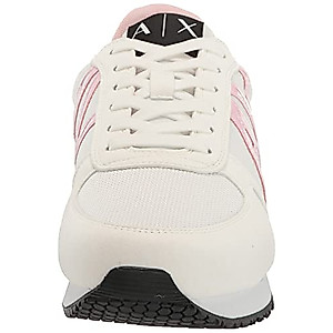 A|X ARMANI EXCHANGE Women's AX Rio Logo Sneakers, Opt. White + Lilac, 8
