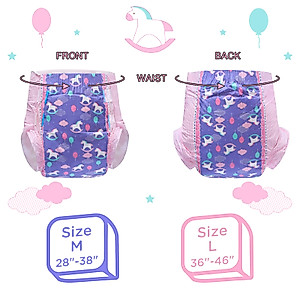 Littleforbig Adult Printed Diaper 40 Pieces (4 Packs) - Little Fantasy (Medium 28"-38")