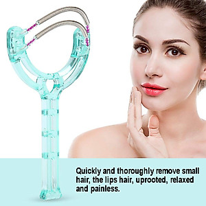 Hair Epilator Tool, Face Hair Remover, Portable Spring Design for the Lips Hair for Quickly and Thoroughly Remove Small Hair Cheeks Upper Lip(green)