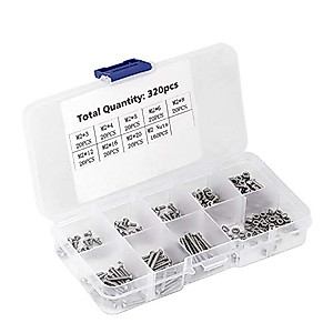 Screw 320pcs M2 Machine Screws Set Fasteners for Laptop/Hard Disk/Keyboard/Phone/PC Stainless Steel Material