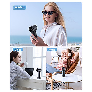 coldSky Portable Handheld Turbo Fan, 5 Speed Adjustable Personal Small Fan With Digital Display, Powerful High Speed 6000mAh Battery Operated Cooling Fan With Base For Outdoors, Travel, Home, Desk