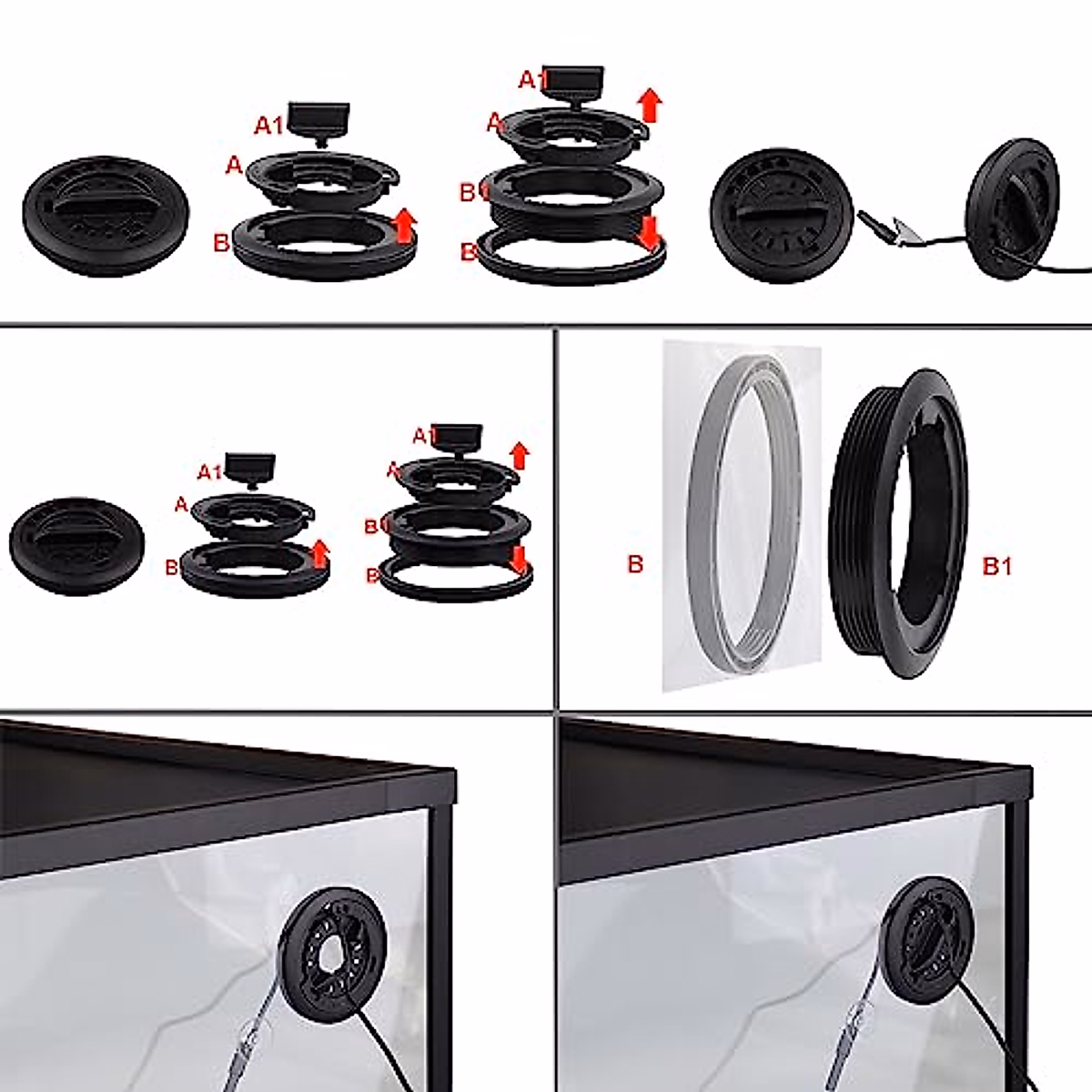 AIICIOO Reptile Glass Tank - 24 x 18 x 18 Inches Knock Down Full View Natural Terrarium for Chameleon Gecko Corn Snake Iguana & Lizard Aquarium