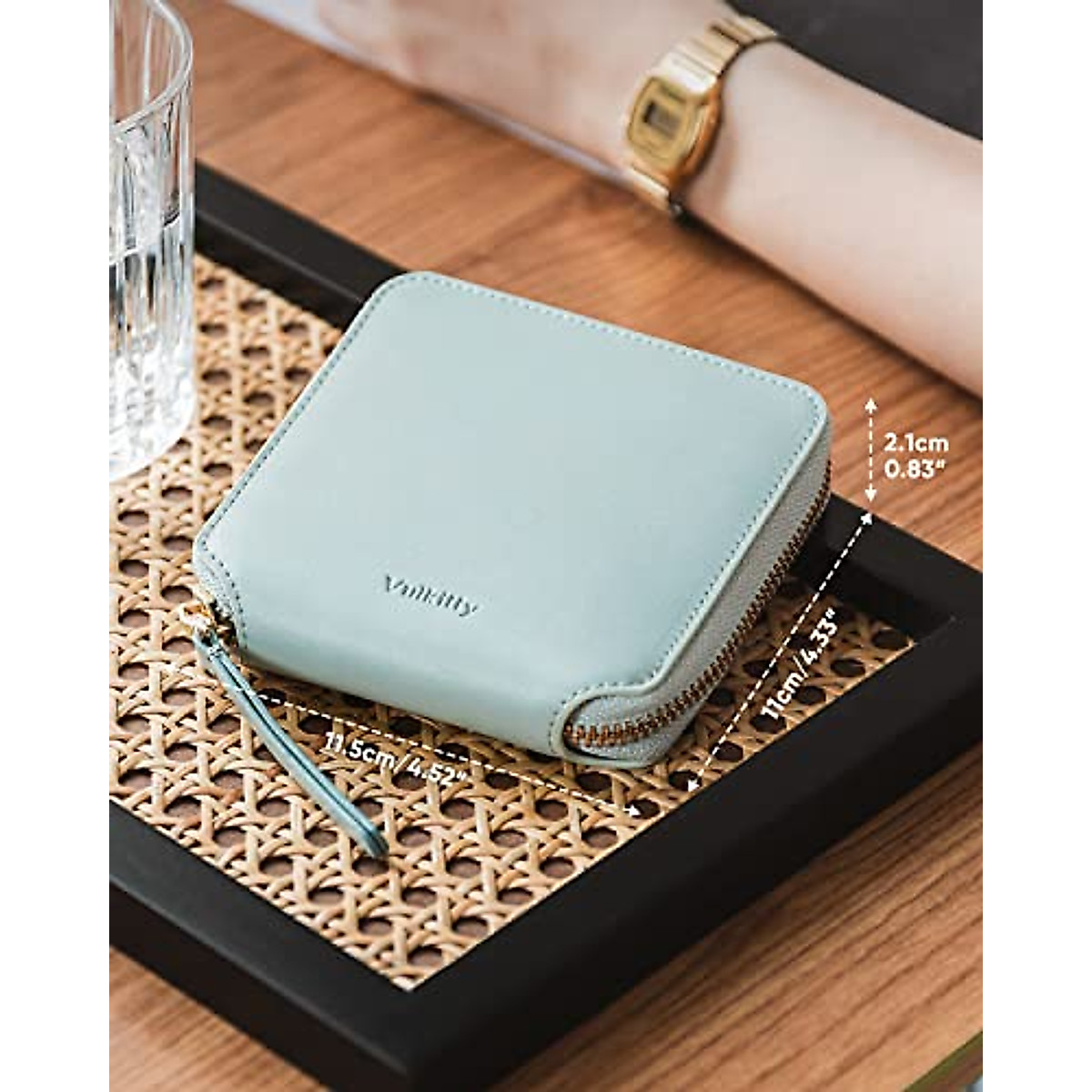 Vulkitty Women Leather Wallet RFID Blocking Bifold Slim Coin Purse Credit Card Holder with Zipper Pocket Case