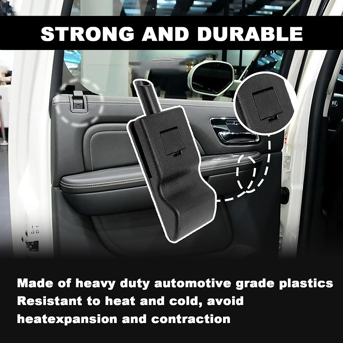 2Pcs Door Lock Knob, Interior Front Or Rear Door Lock Knob Buckle Window Locker Compatible with 2007-2014 Chevy Avalanche Silverado Suburban Tahoe GMC Sierra Yukon Cadillac Escalade Replaces15844616