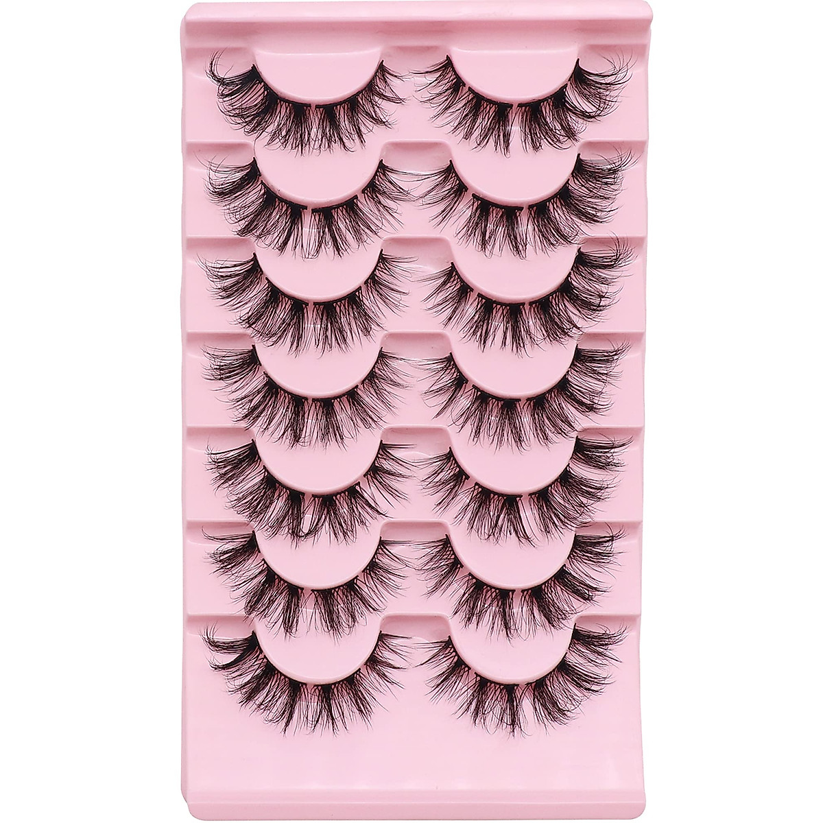 Fyonas Lash Clusters Cat Eye Lashes Lash Extension Wispy False Eyelashes 7 Pairs 3D Faux Mink Lashes Fluffy&Volume Lashes Pack | Lash Clusters 06