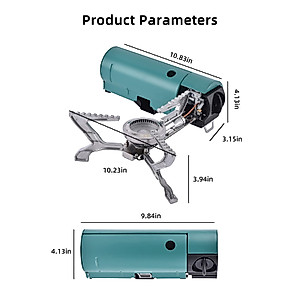 BRS Foldable Portable Butane Stove 2670W Camping Stove Outdoor Gas Stove with Storage Bag Thermal Sheet Adventure suitable for Picnic/Backpacking Hiking/Home Travel (BRS-99 Green)
