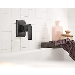 Moen WT901BL Genta LX Single Handle Wall Mount Filler High Flow Tub Faucet with 10" Spout Reach, Matte Black