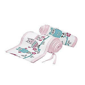 BreathableBaby 3pc Classic Crib Bedding Set– Owl Fun Pink