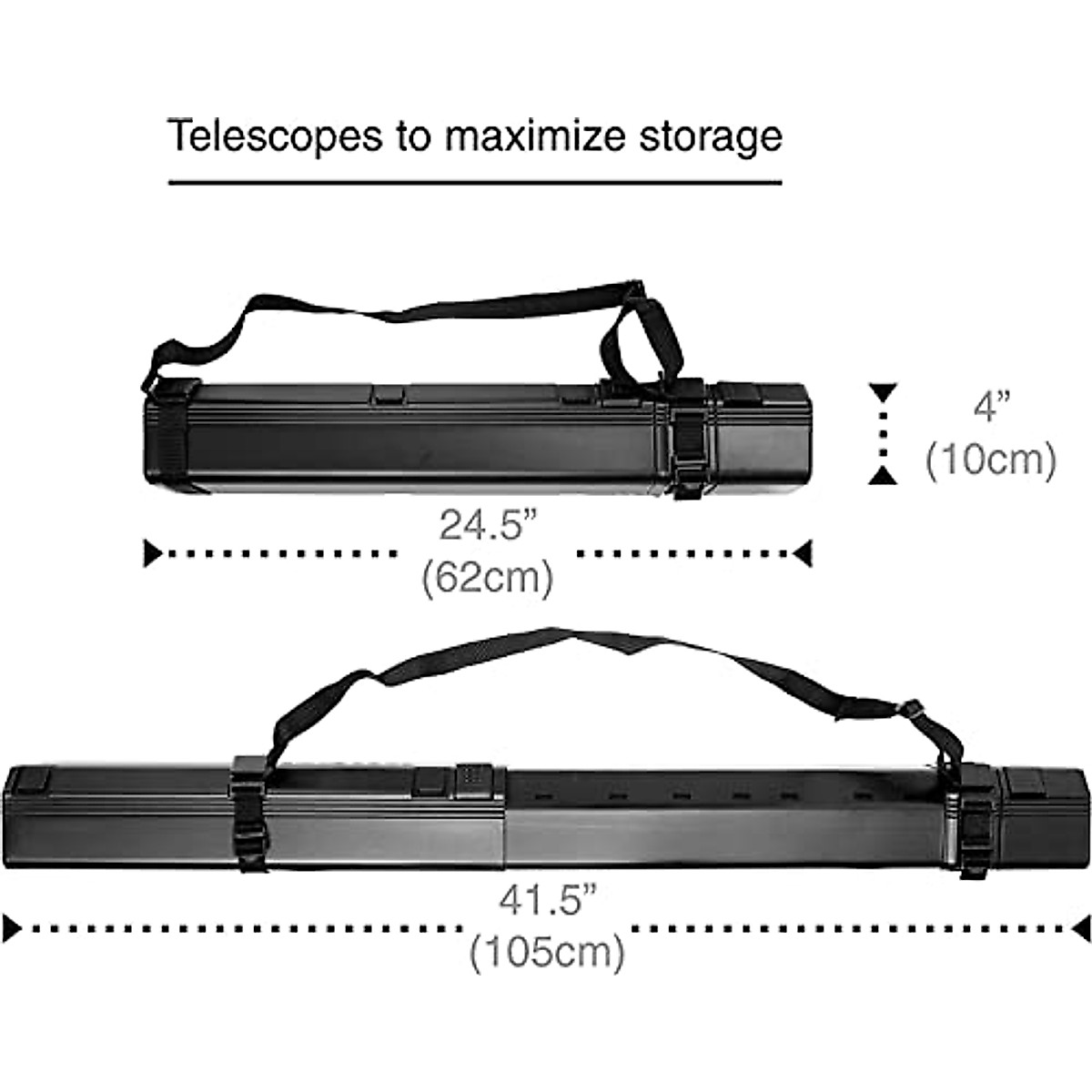 VViViD Black Telescoping Length Drafting & Portfolio Tube (25-41")