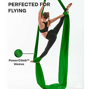 Aurora PRO Aerial Silks + Yoga Hammock (Full Rigging Hardware) Safety CE Certified - 100% Premium Nylon in 40 Denier