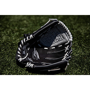 Rawlings | SURE CATCH T-Ball & Youth Baseball Glove | Right Hand Throw | 11.5" | Black/Grey