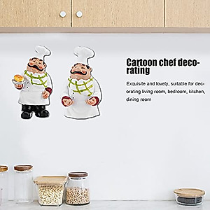 Yosoo Wall Hook Cartoon Chef Figurine Self‑ACreative Cartoon Hook dhesive Hanger Hotel Dining Room Bedroom Kitchen Decoration(BS081/82)