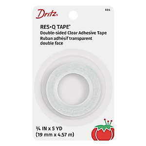 Dritz Res-Q, 3/4" x 5-Yards, Double-Sided, Clear Adhesive Tape, 3/4-Inch