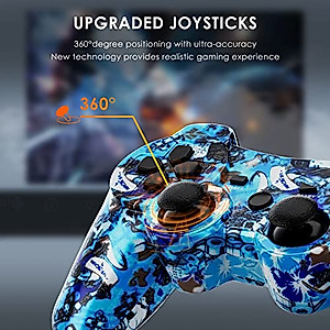 Boowen Wireless Controller for PS3, Controller for Sony PlayStation 3, 6-Axis High-Performance Motion Sense Dual Vibration Upgraded Gaming Controller, Compatible with PlayStation 3