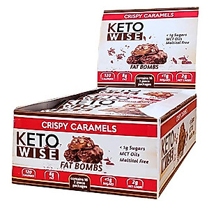 Keto Wise Fat Bombs - Crispy Caramels - 16 packs 32g each
