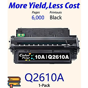 1-Pack ColorPrint Compatible 10A Q2610A Toner Cartridge Replacement for Hp 2610 Used for HP Laser Jet 2300 2300L 2300N 2300D 2300DN 2300DTN Printers (Black)