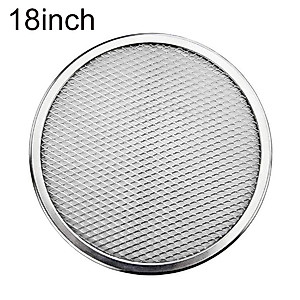 CONSTR 18 Inch Aluminum Pizza Screen - Commercial Grade Pizza Screen - Round Non-stick Mesh Pizza Screen Pan Baking Tray Bakeware Tool