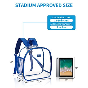 Clear Backpack Stadium Approved, Clear Backpack Small for Women, Waterproof and Lightweight Heavy Duty Transparent Backpack for Concert, Security Travel & Stadium