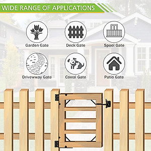 LANMIERT Fence Gate Kit, Anti Sag Gate Kit for Wooden Fence; Heavy Duty Gate Kit with Gate Latch; Gate Hardware for Wooden Gate Fence, Driveway Gates, Shed Doors, Corral Gates, Wood Windows