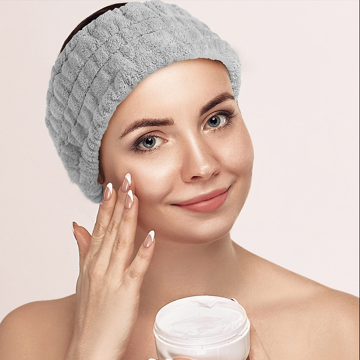 2 Pcs Spa Headband for Washing Face Wash Headband Makeup Headband For Washing Face Skincare Headbands for Women Hair Band for Washing Face Facial Headband and Spa Wrap Towel Spa Stuff (Black , Grey)