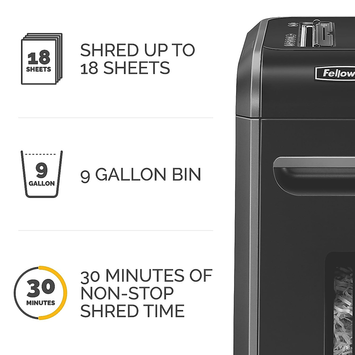 Fellowes 3229901 Powershred 99Ci 100 percent Jam Proof Heavy-Duty Cross-Cut Shredder, 18 Sheet Capacity