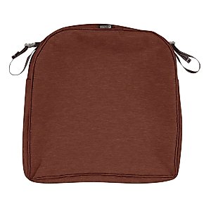 Classic Accessories Montlake Water-Resistant 20 x 20 x 2 Inch Square Outdoor Seat Cushion Slip Cover, Patio Furniture Chair Cushion Cover, Heather Henna Red, Patio Furniture Cushion Covers