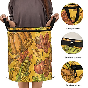 Autumn Pumpkin Pop Up Laundry Hamper Collapsible with Lid Dirty Clothes Hamper Laundry Basket Storage Hamper Organizer for Kids Room, Closet, bathroom, Bedroom