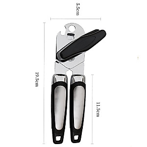 Can Opener, Kitchen Durable Stainless Steel Heavy Duty Can Opener Manual Smooth Edge Food Safety Cut 3-in-1 Can Openers with Comfy Grip