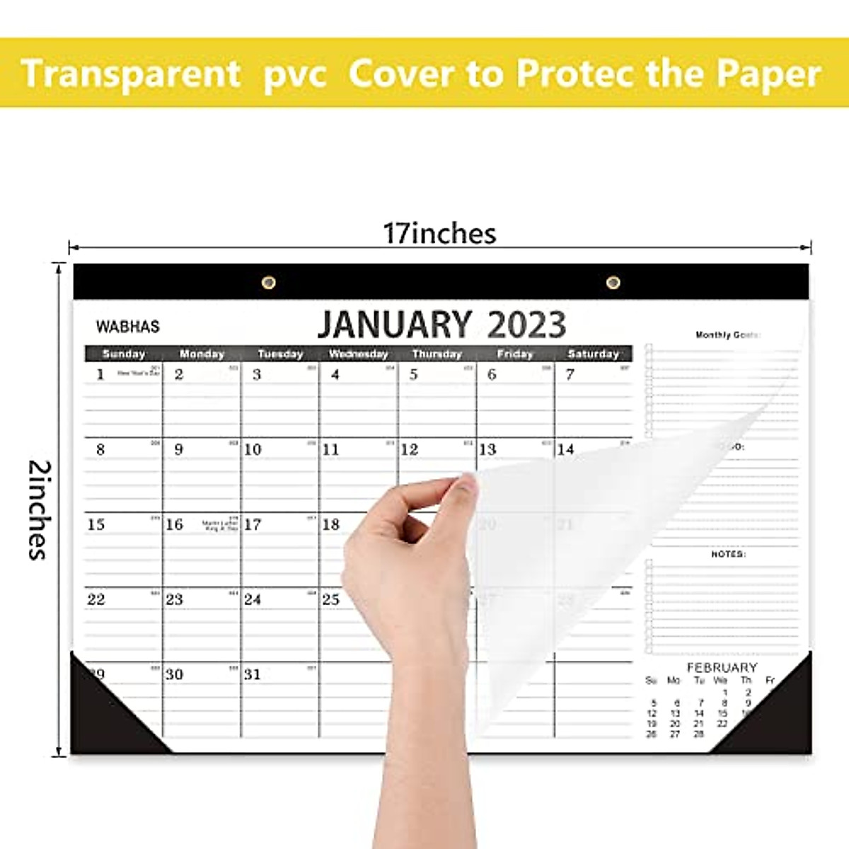 Desk Calendar 2023 - January 2023- June 2024,18-Month Large Desk/Wall Calendars,17''X 12'',Perfect for Planning and Organizing Your Home, School or Office.