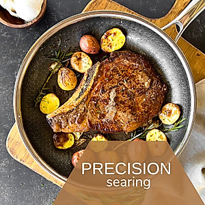 Cooksy 9 Inch Hexagon Surface Hybrid Stainless Steel Frying Pan