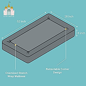 Cute Castle Baby Waterproof Crib Mattress Protector, 28x52 Inch (Pack of 2), Dark Grey