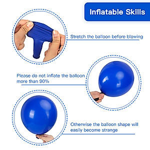 RUBFAC 87pcs Royal Blue Balloons Different Sizes 18 12 10 5 Inch for Garland Arch, Blue Balloons for Birthday Party Graduation Baby Shower Baseball Nautical Party Decoration