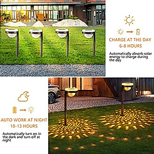 OkayGoo Solar Pathway Lights Outdoor Waterproof, 4 Packs Outdoor Solar Lights Solar Landscape Path Lights IP67 Waterproof Auto On/Off Solar Lights Outdoor Decoration for Garden Lawn Walkway Yard
