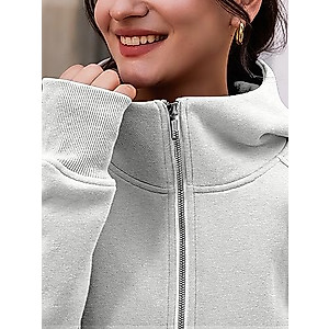 Trendy Queen Womens Fleece Jackets Full Zip Sweatshirts Oversized Hoodies Long Sleeve Sweaters With Pockets Winter Fall Outfits Y2k Fashion Teen Girls Clothes