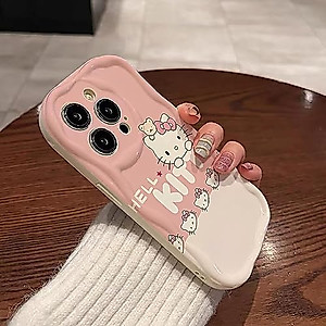 Cartoon Case for iPhone 14 Pro Case, Cute Funny Kawaii Kitty Cat Animal Character Phone Case 3D Cover Silicone Phone Case for Kids Girls and Womens