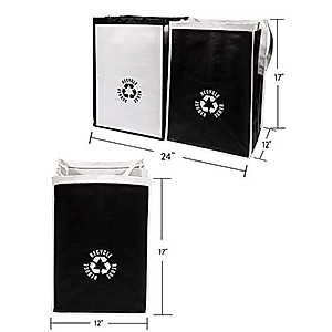 Lily queen Recycle Waste Bin for Kitchen Home Trash Sorting Bins Bag Base Plate Waterproof Baskets Container Polypropylene 2 Set