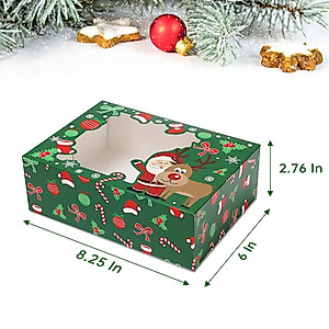 AKEROCK Christmas Cookie Boxes, 12 PCS Holiday Cookie Tins with Lid for Gift Giving and Cupcake, Candies, Food Packaging, Christmas Cookie Containers with 4 Patterns