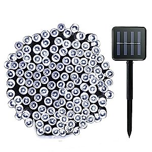 LALAPAO Solar String Lights 72ft 200LED 8 Modes Outdoor Lighting Solar Powered Christmas Lights Waterproof Starry Fairy Lights for Patio Lawn Garden Home Wedding Xmas Party Tree Decor (White)