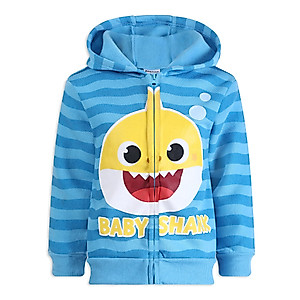 Nickelodeon Baby Shark Boys Zip Up Hoodie, T-Shirt, and Pants 3 Piece Set for Toddlers