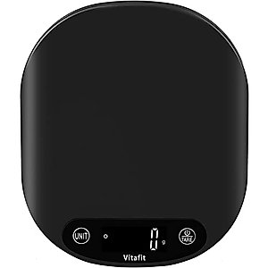 Vitafit 33lb Food Kitchen Scale,Weighing Professional Since 2001, Digital Grams and Ounces for Cooking Baking, Batteries Included, Black
